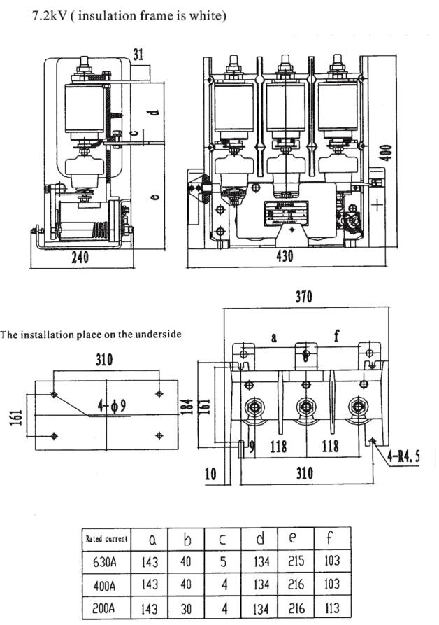 Electric Vacuum Contactor Unit , Ac Power Contactor For Metallurgy ...