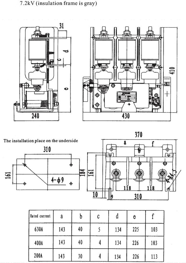 7.2kV 400A High Voltage Vacuum Contactor Controlmotors Transformers ...
