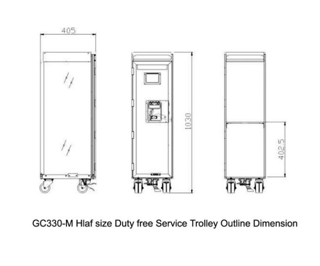 Atlas Half Size Inflight Meal Trolley / Aircraft Service Cart ...